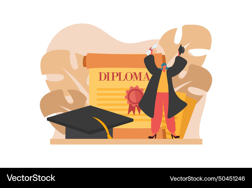 Student graduation flat design Royalty Free Vector Image