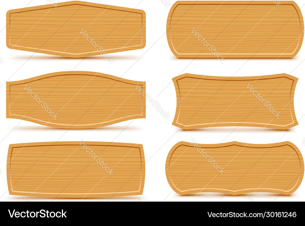 Wooden shapes set Royalty Free Vector Image - VectorStock