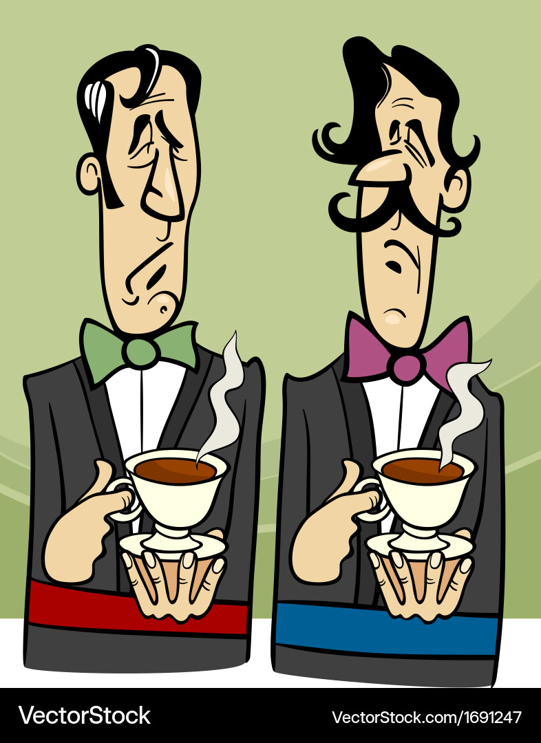 Dignified gentlemen cartoon Royalty Free Vector Image