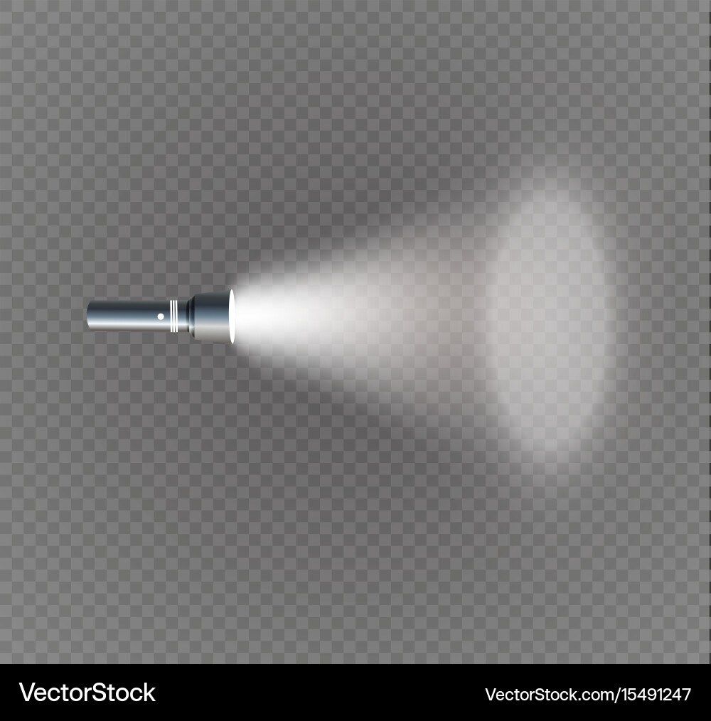 Flashlight isolated on transparent background Vector Image