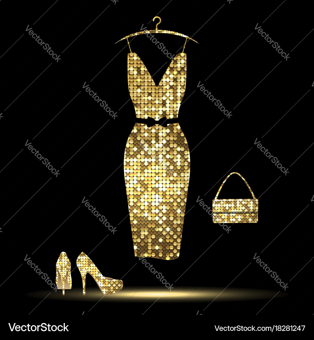Golden dress Royalty Free Vector Image - VectorStock