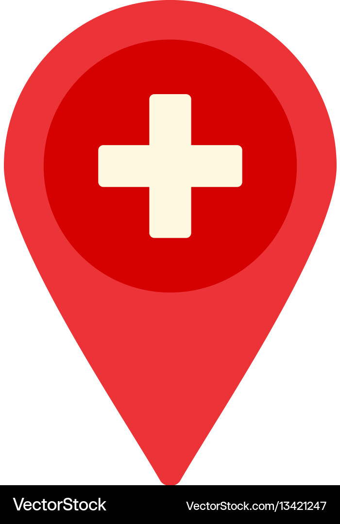 Hospital location Royalty Free Vector Image - VectorStock