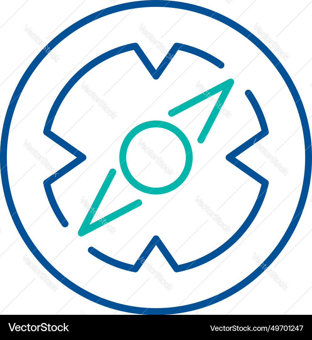 Magnetic compass business process stroke icon Vector Image