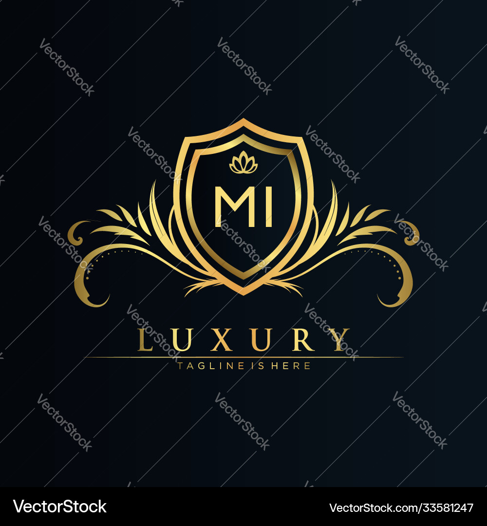 Mi letter initial with royal templateelegant Vector Image