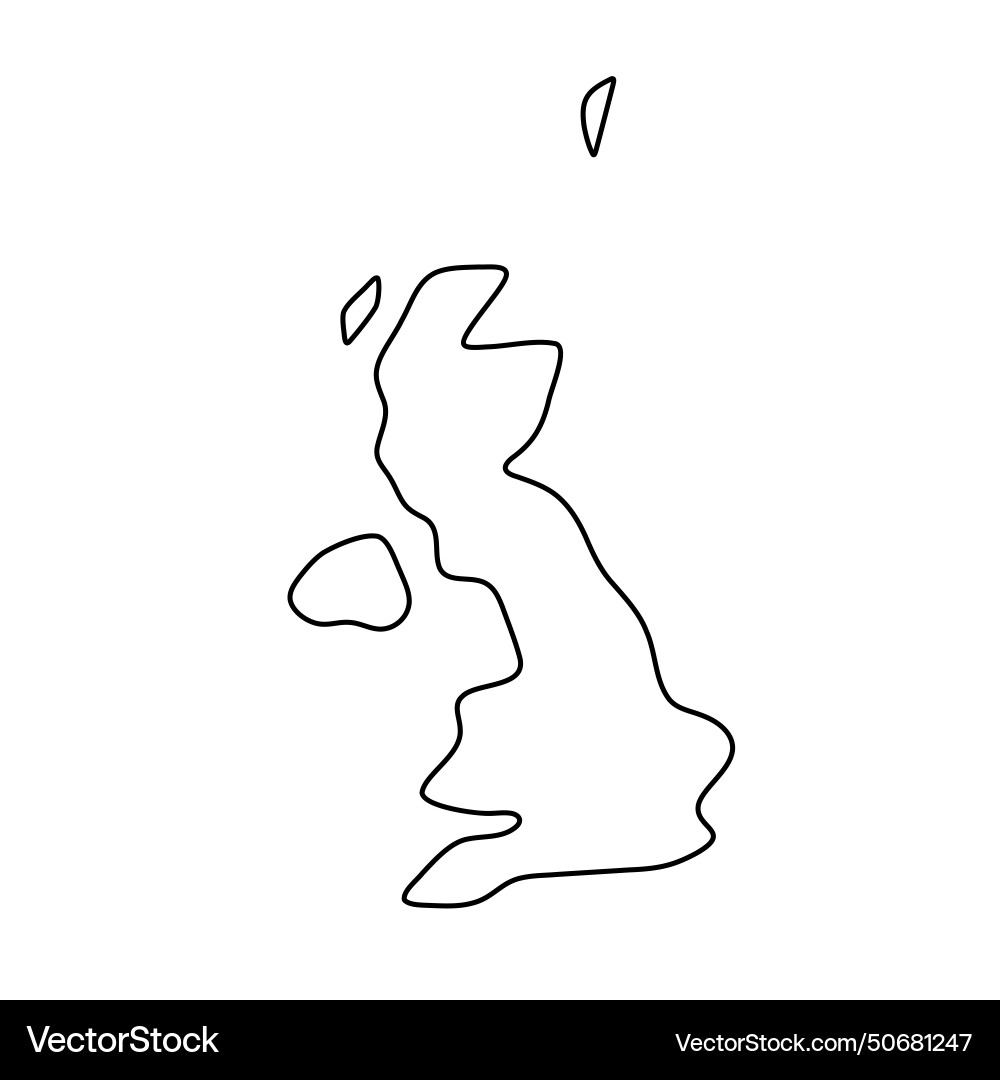 United kingdom simplified outline map Royalty Free Vector