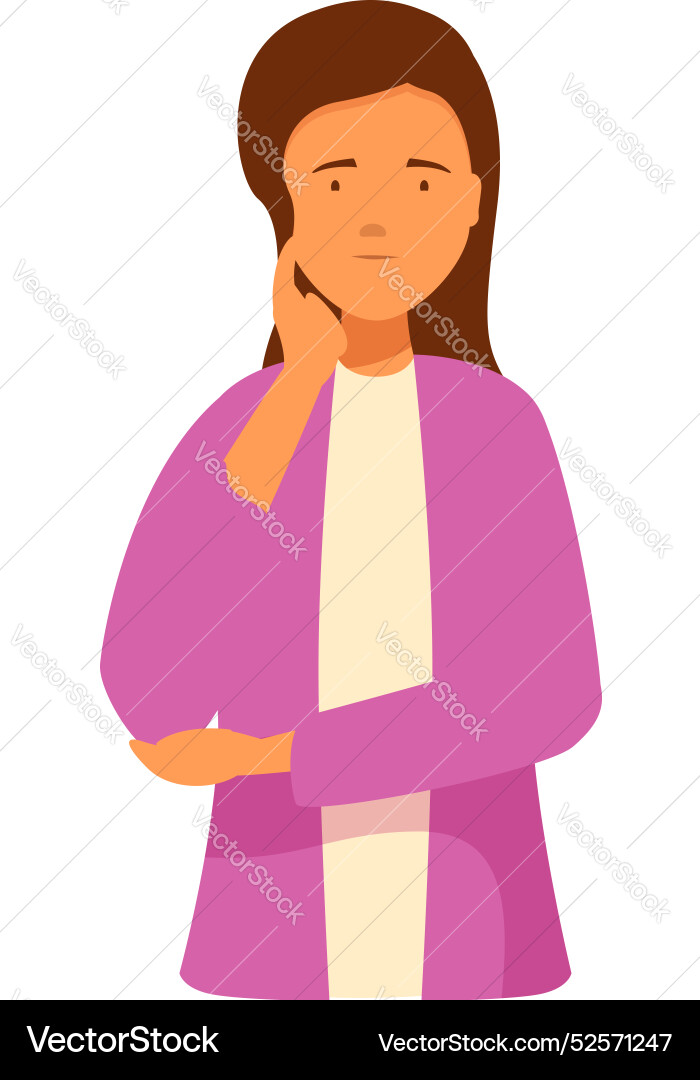 Young woman thinking deeply about a problem Vector Image