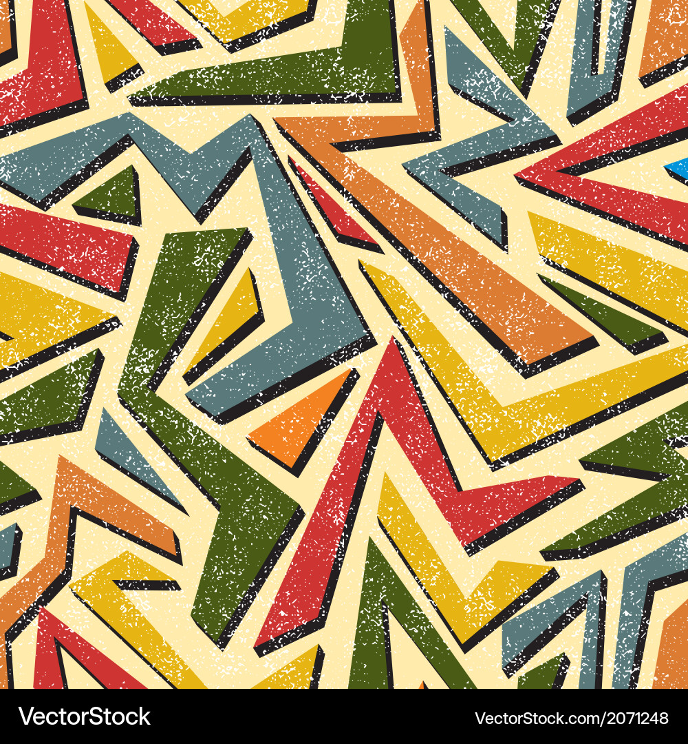 Abstract graffiti seamless pattern Royalty Free Vector Image