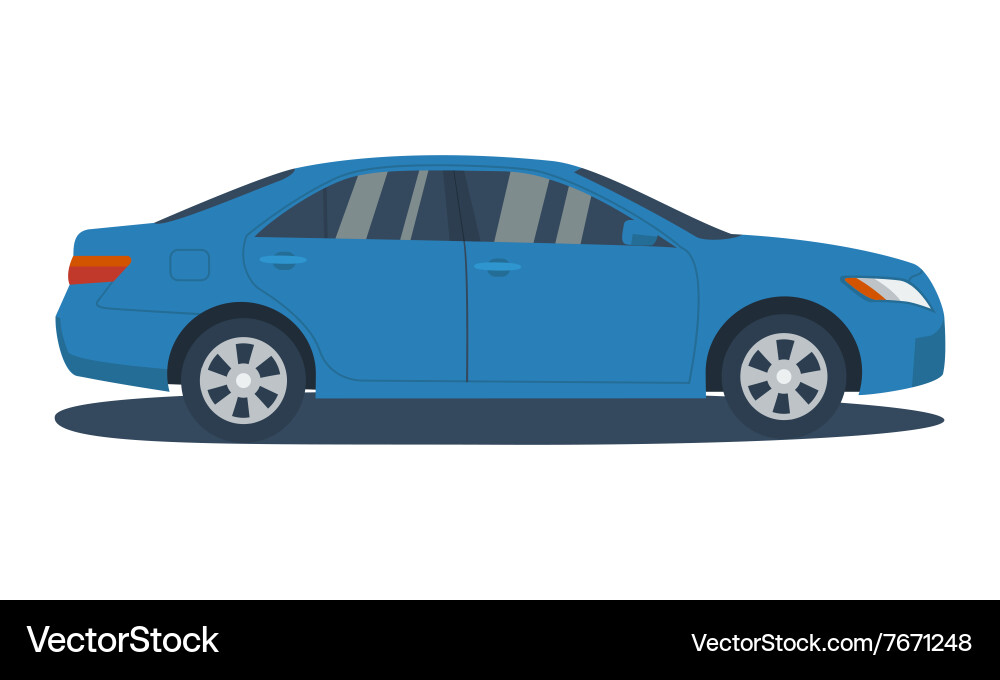 Blue car on white background Royalty Free Vector Image
