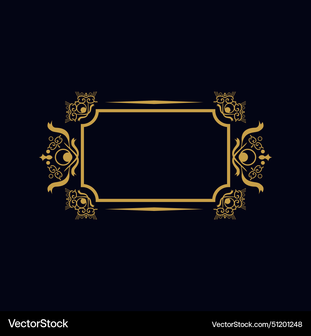 Classic elegant thai pattern border gold design Vector Image
