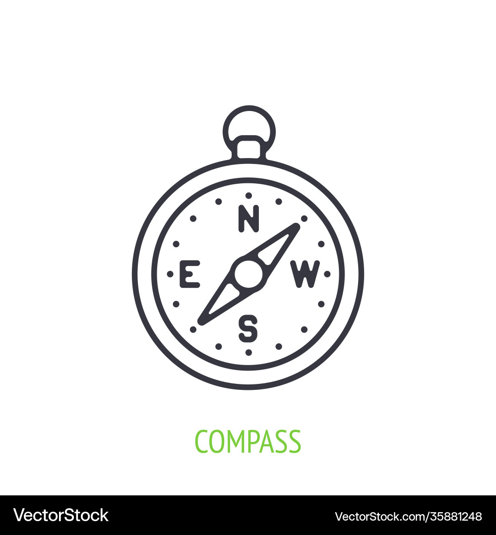 Compass outline icon navigation equipment Vector Image