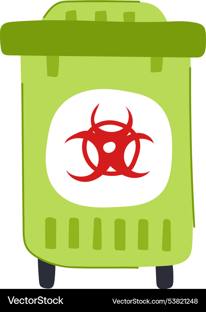 Container medical waste bin cartoon Royalty Free Vector Container medical waste bin cartoon Royalty Free Vector