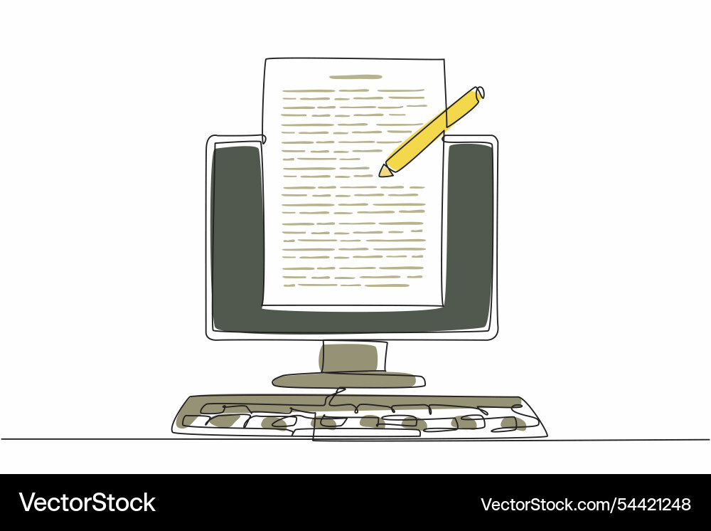 Kontinuierlich ein Linien-Zeichenstift Lizenzfreier Vektor
