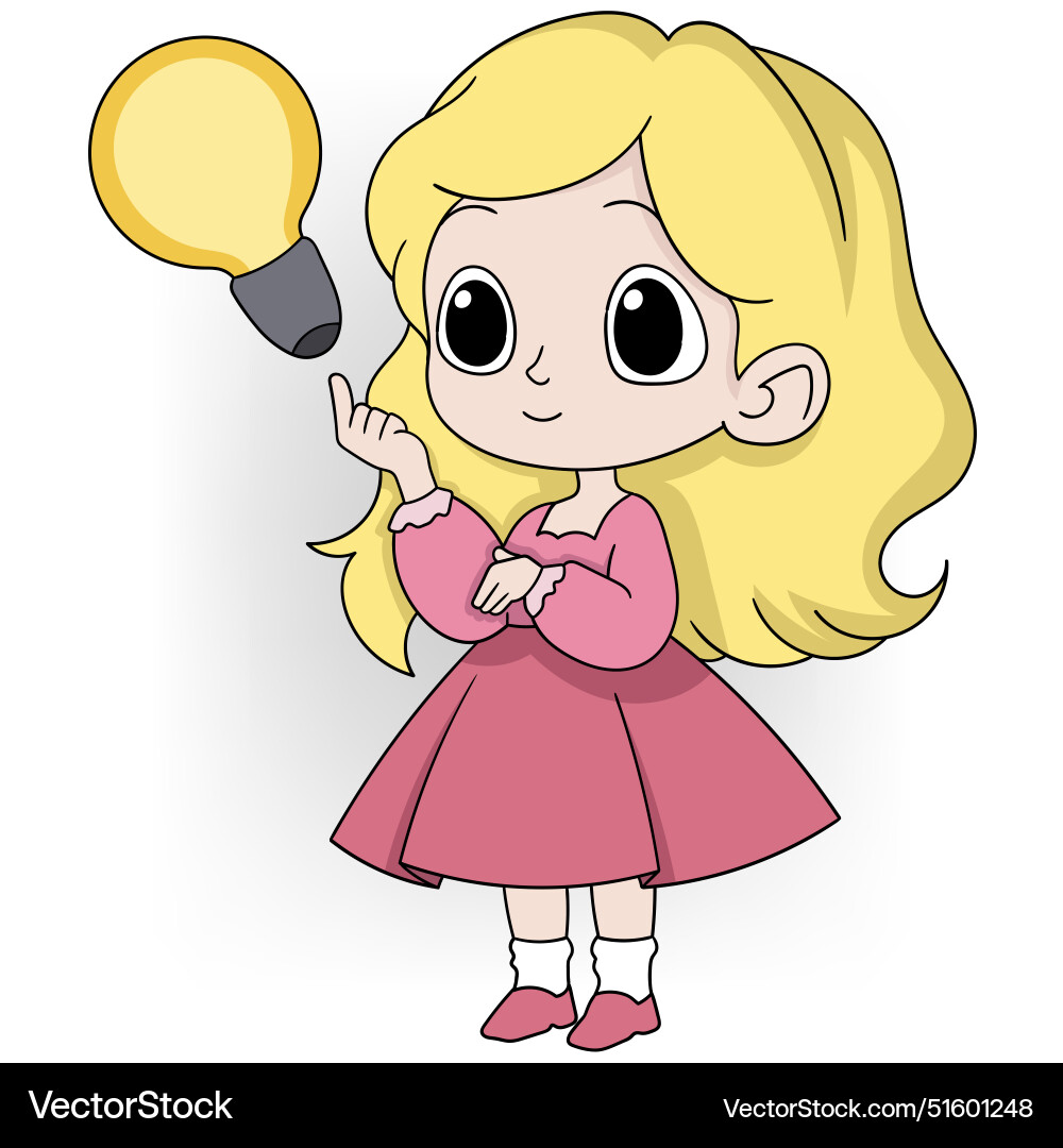 Female students holding lamps get creative ideas Vector Image