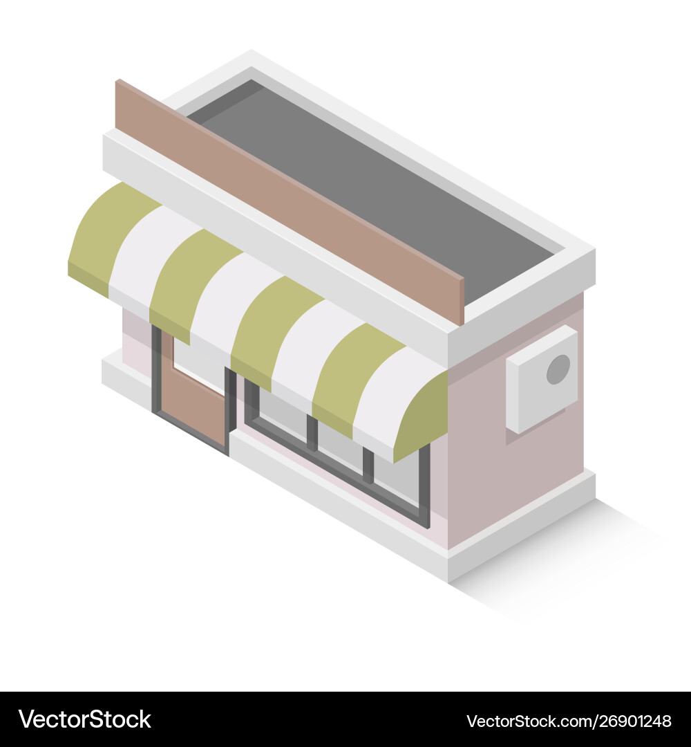 Isometric shop market Royalty Free Vector Image