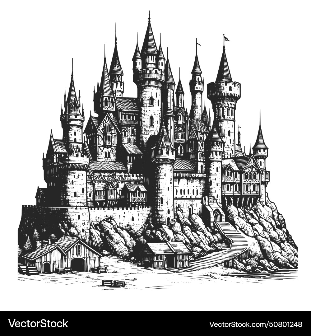 Castle Outline Drawing Castle Drawing Images – Browse 1,078,872