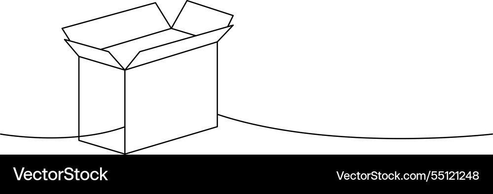Package box one line continuous drawing carton Vector Image