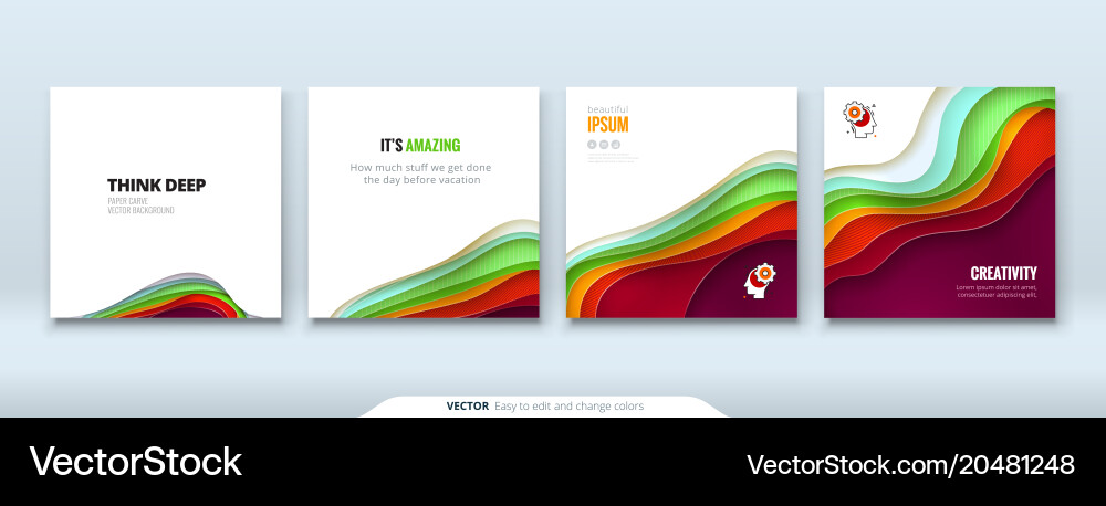 Paper cut background concept carve abstract Vector Image