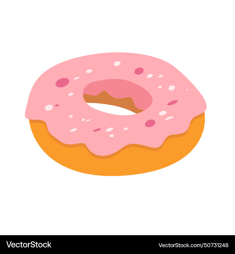 Pink donut icon strawberry Royalty Free Vector Image