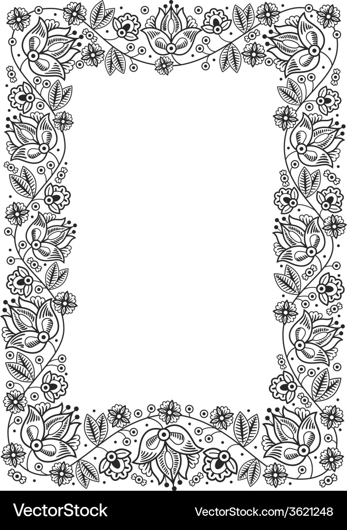 Retro flower frame Royalty Free Vector Image - VectorStock