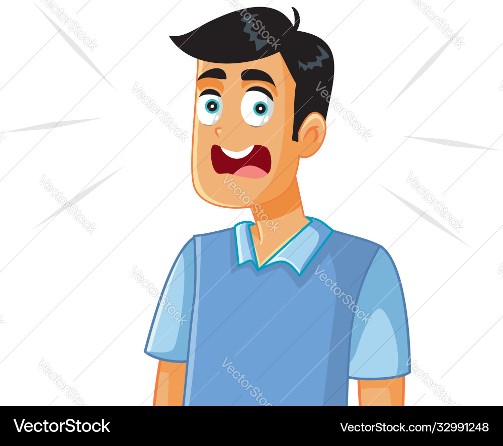 Scared man cartoon Royalty Free Vector Image - VectorStock