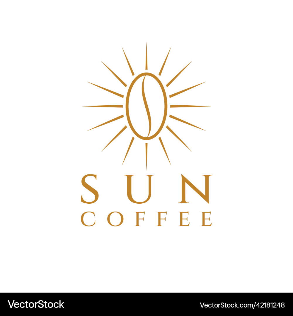 Sun coffee logo design Royalty Free Vector Image