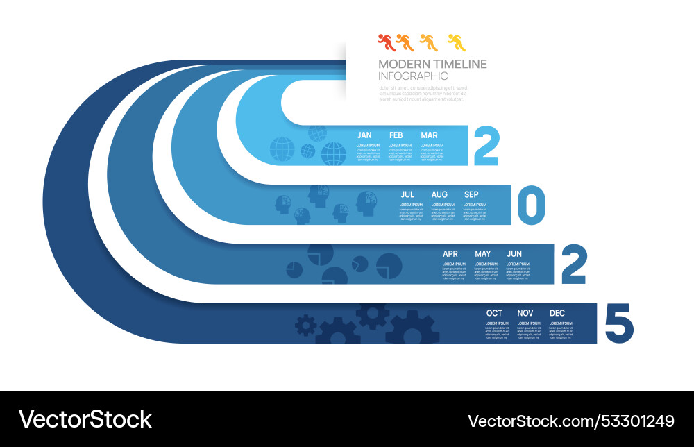 2025 ladder circular steps editable infographic Vector Image