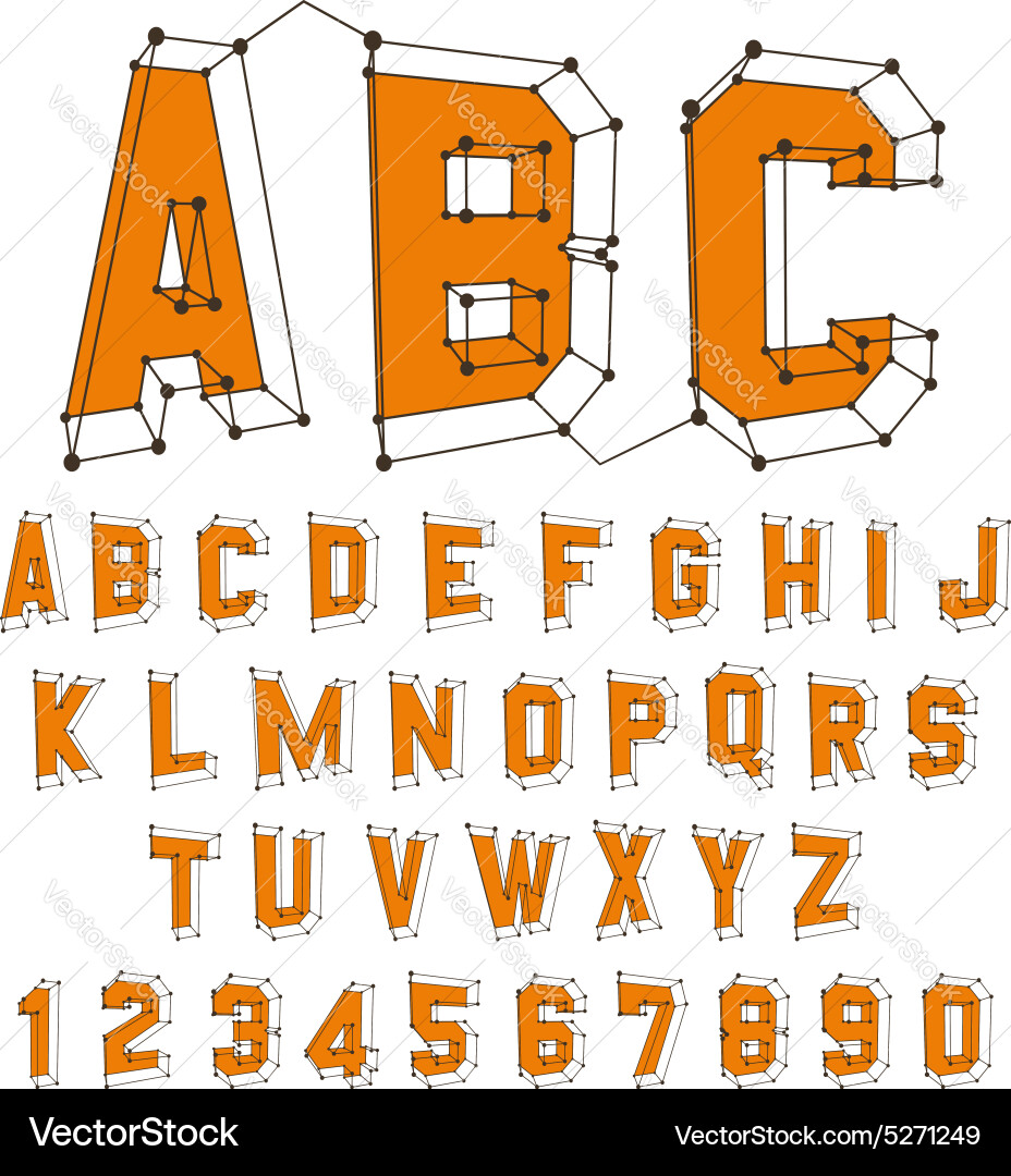 3D Alphabet Letter Set Royalty Free Vector Image