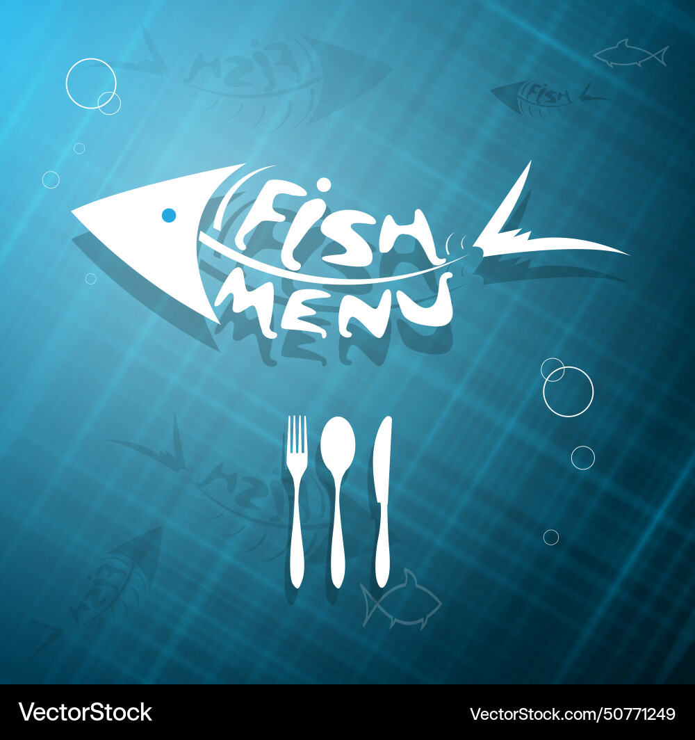 Abstract stylized scaled fish menu for restaurant Vector Image