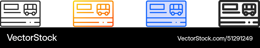 Bus iconthin linear gradient blue stroke and bold Vector Image