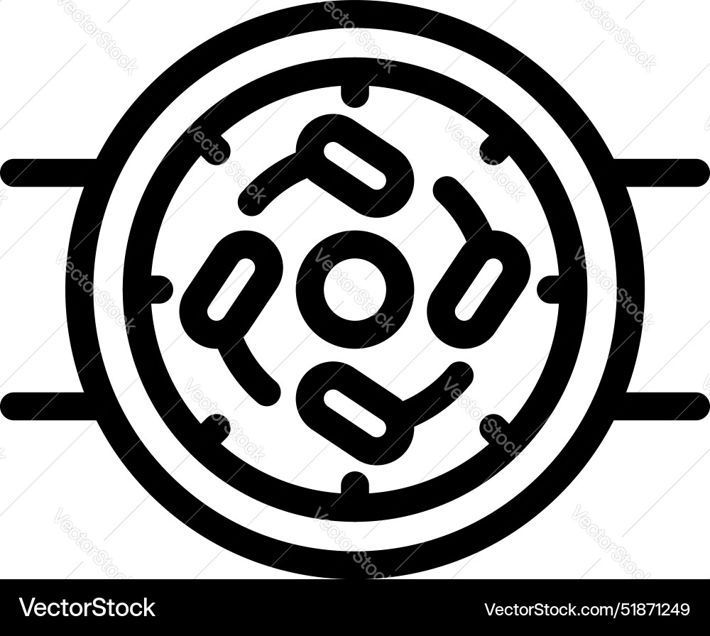 Car brake disc with perforated rotor surface for Vector Image