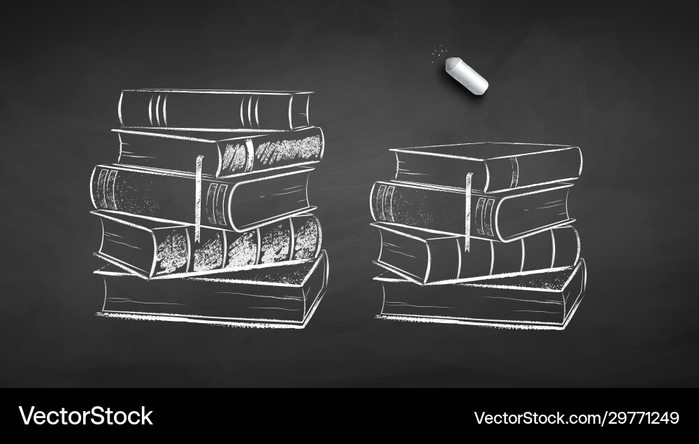Chalk drawn books Royalty Free Vector Image - VectorStock