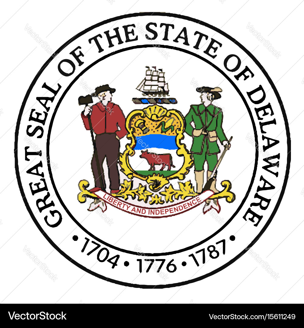 Delaware State Great Seal Royalty Free Vector Image