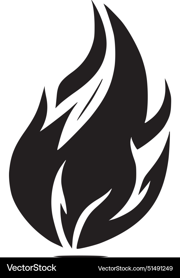Fire - minimalist and flat logo Royalty Free Vector Image