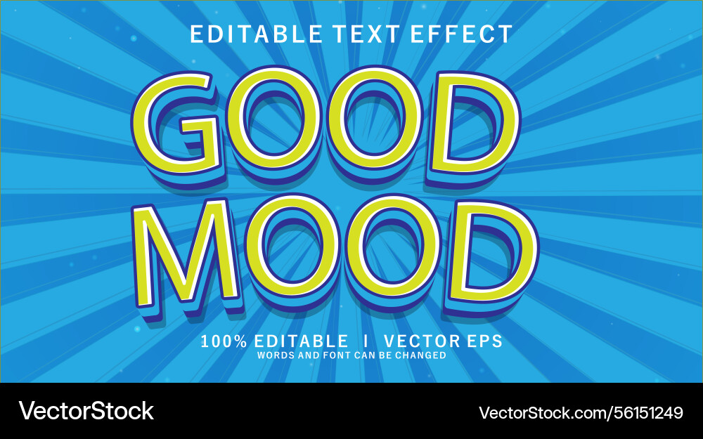 Good mood text effect with modern style design Vector Image