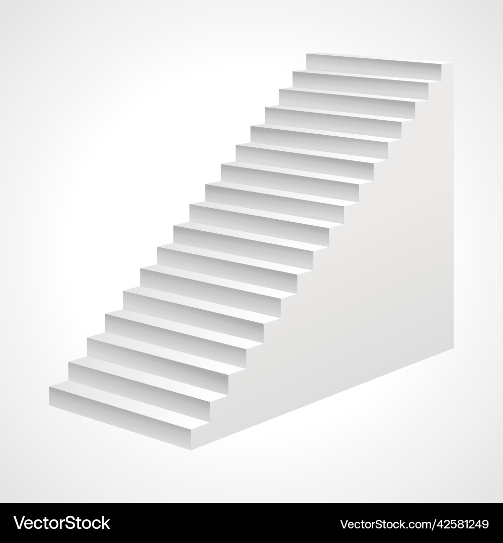 Grey stairs going up Royalty Free Vector Image