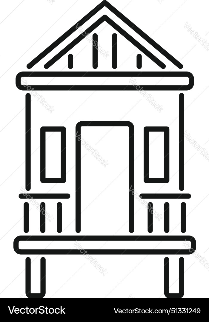 Line art of a simple house Royalty Free Vector Image