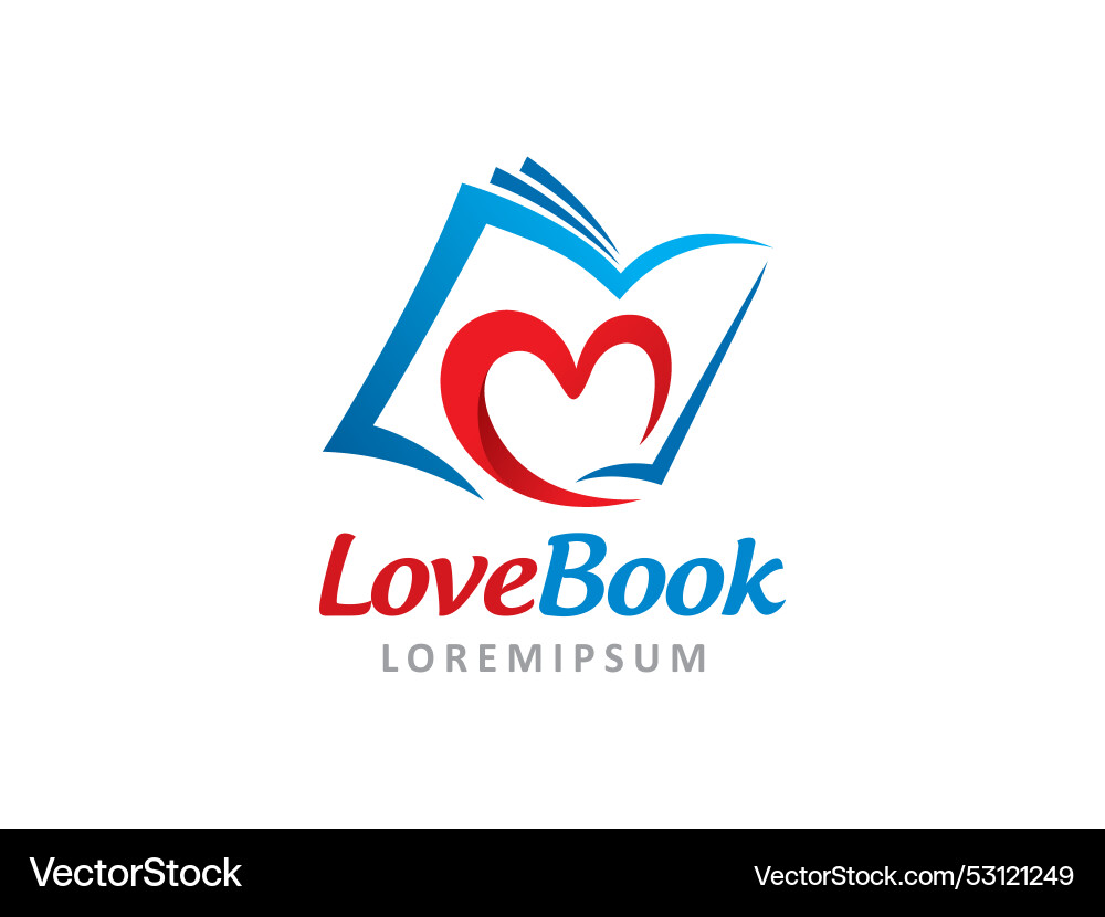 Love book logo symbol or icon template Royalty Free Vector