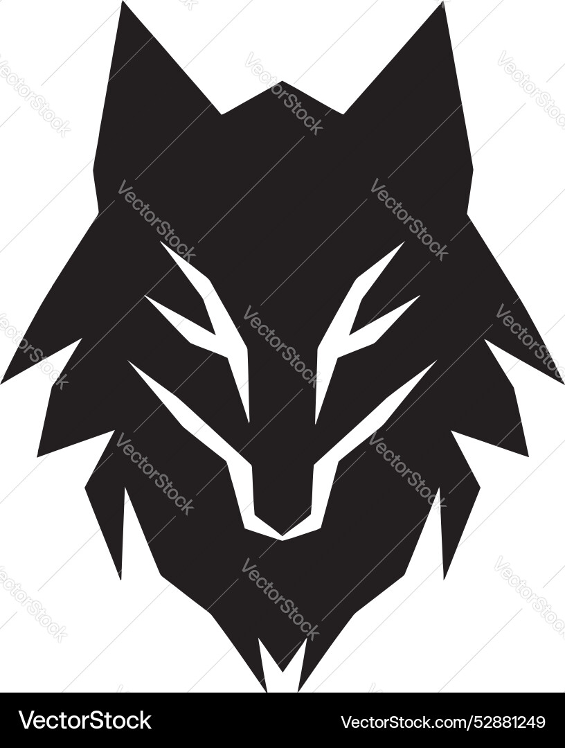 Midnight howling wolf emblem sleek black wolf logo