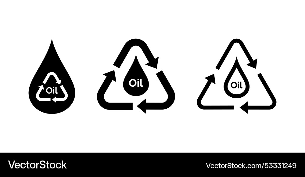 Oil recycling icon or symbol Royalty Free Vector Image