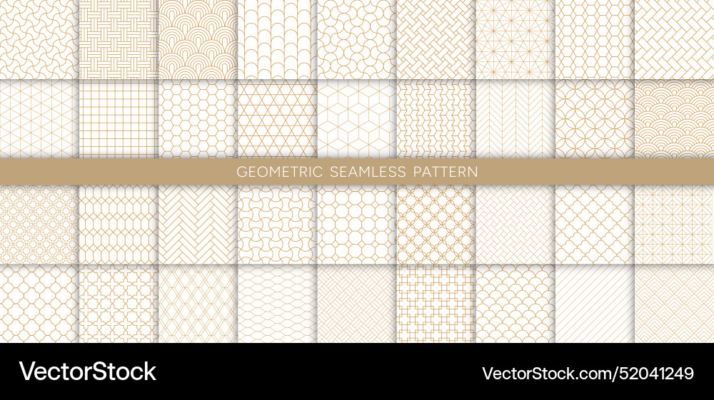 Ornate geometric seamless pattern set Royalty Free Vector