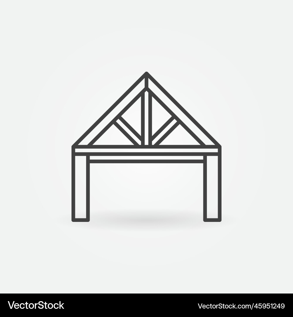 Roof truss system concept minimal linear icon Vector Image