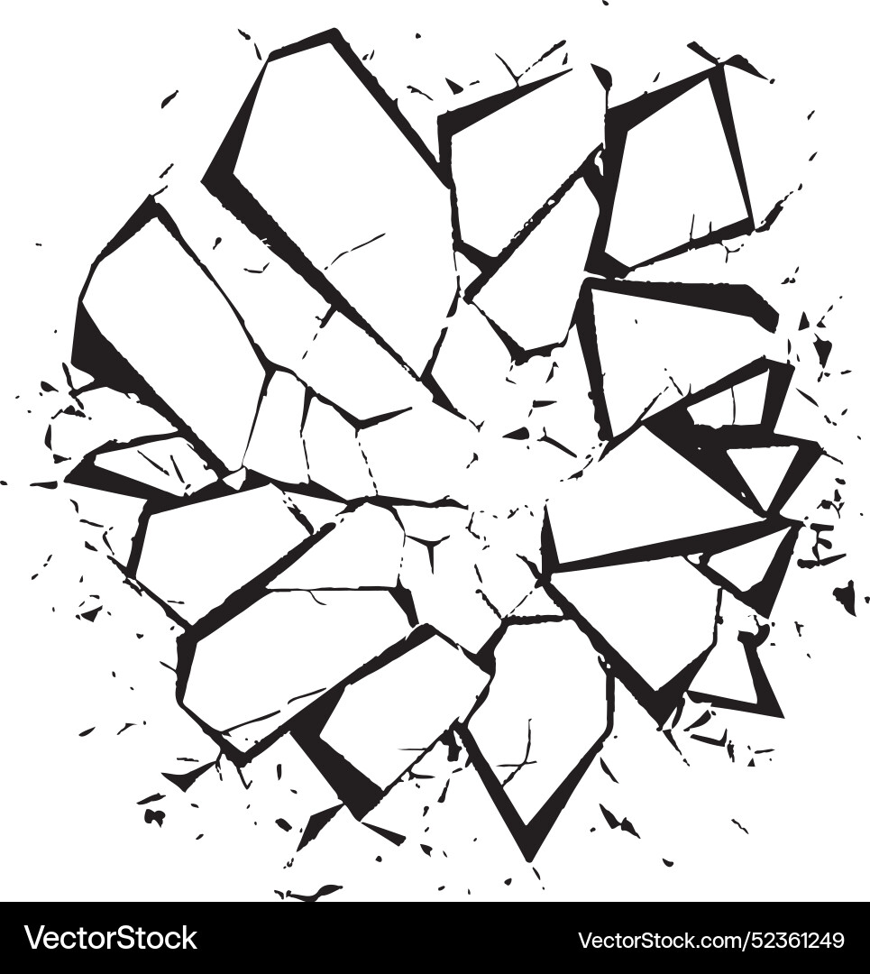 Shattered serenade abstract broken glass Vector Image