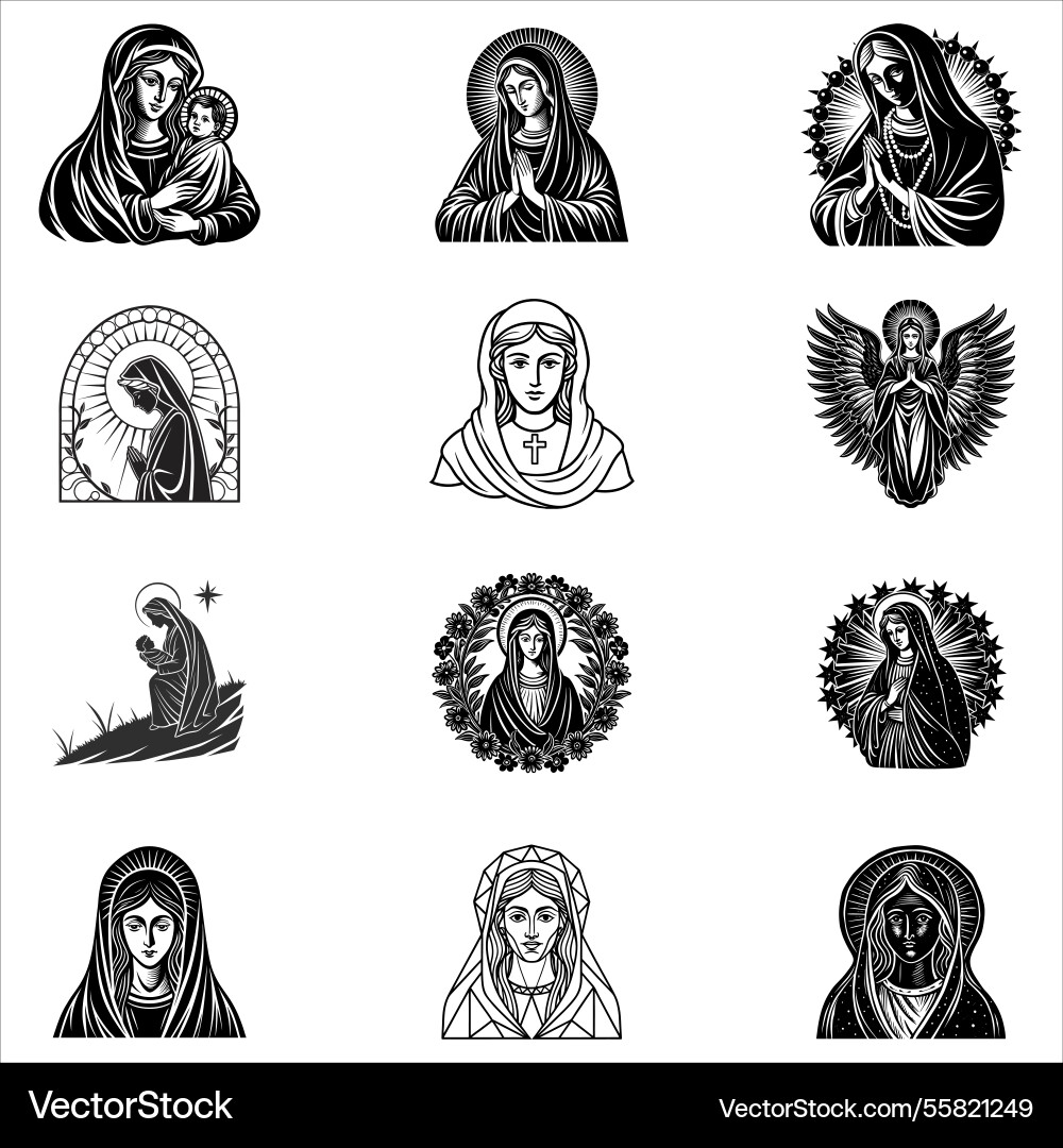 Virgin mary Royalty Free Vector Image - VectorStock