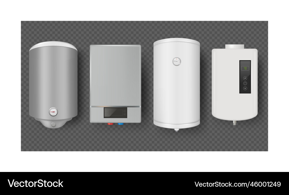 Water heater realistic electrical gas boiler Vector Image