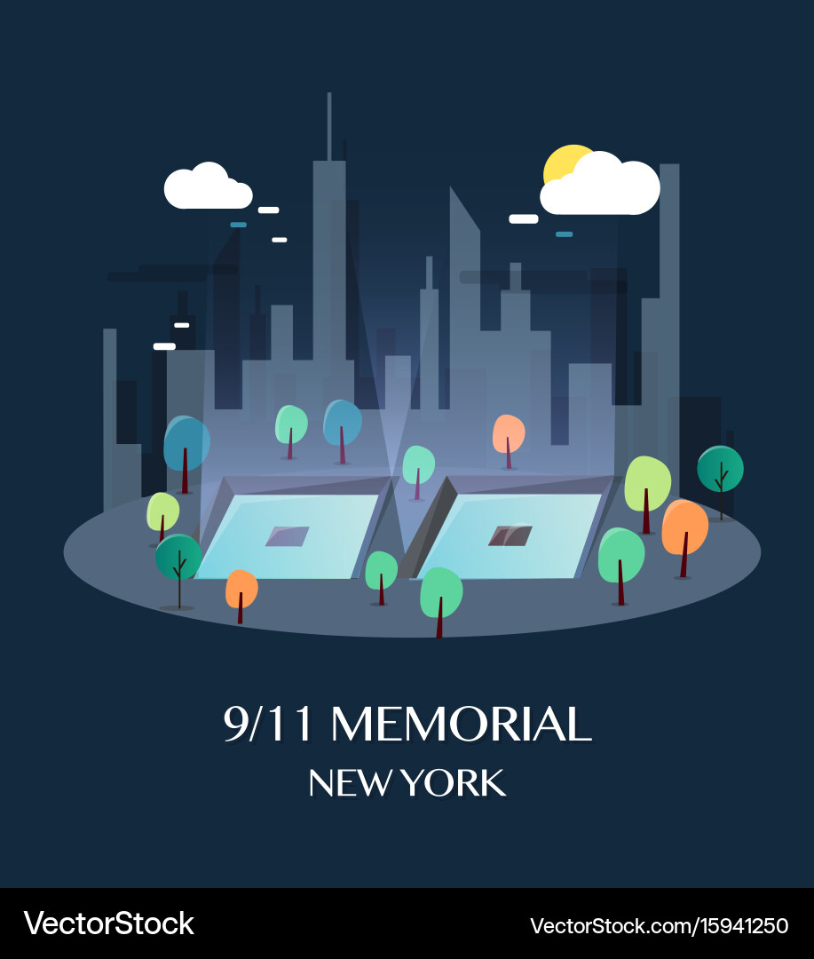 911 memorial new york Royalty Free Vector Image