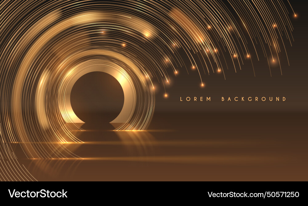 Abstract golden circle lines background Royalty Free Vector