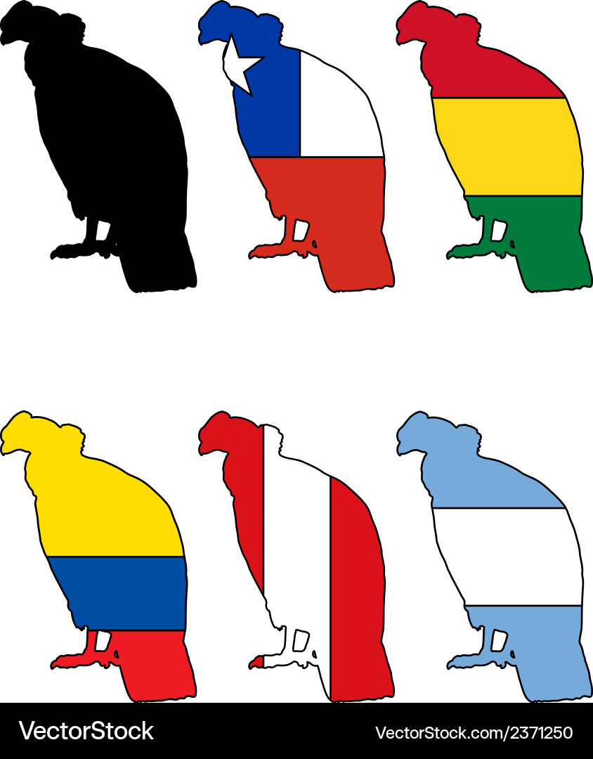 Andean condor flags Royalty Free Vector Image - VectorStock