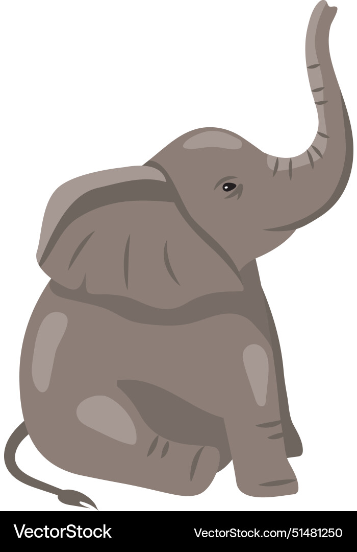 Baby Elephant Sitting Royalty Free Vector Image