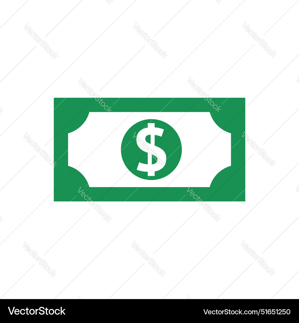 Banknote icon with dollar symbol Royalty Free Vector Image