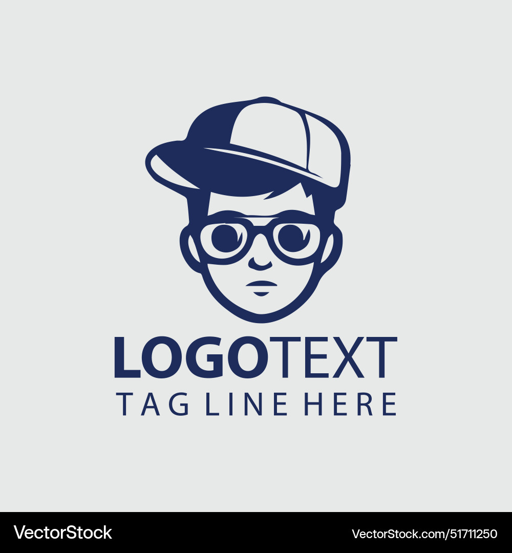 Cute boy logo Royalty Free Vector Image - VectorStock